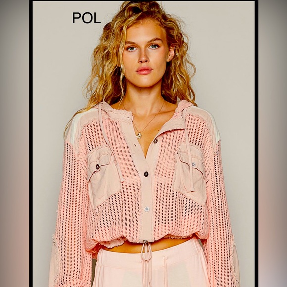 POL | Tops | Bp25pol Perfection In Peachypink See Through Shacket ...